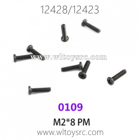 WLTOYS 12423 12428 1/12 Car Parts, 0109 M2X8 PM Screws